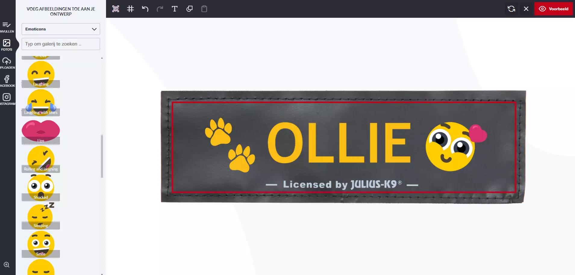 Julius-K9 Eigen Naam Label Per Stuk | Bestel nu